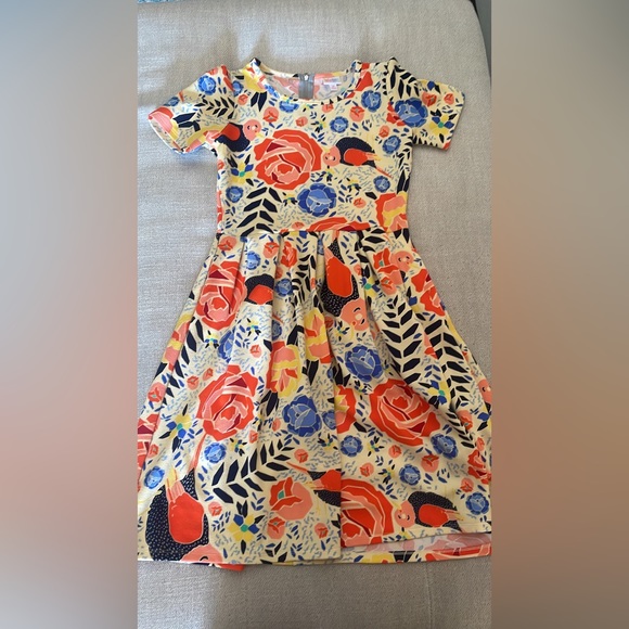 LuLaRoe | Dresses | Yellow Lula Roe Amelia Dress With Orange Birds And ...